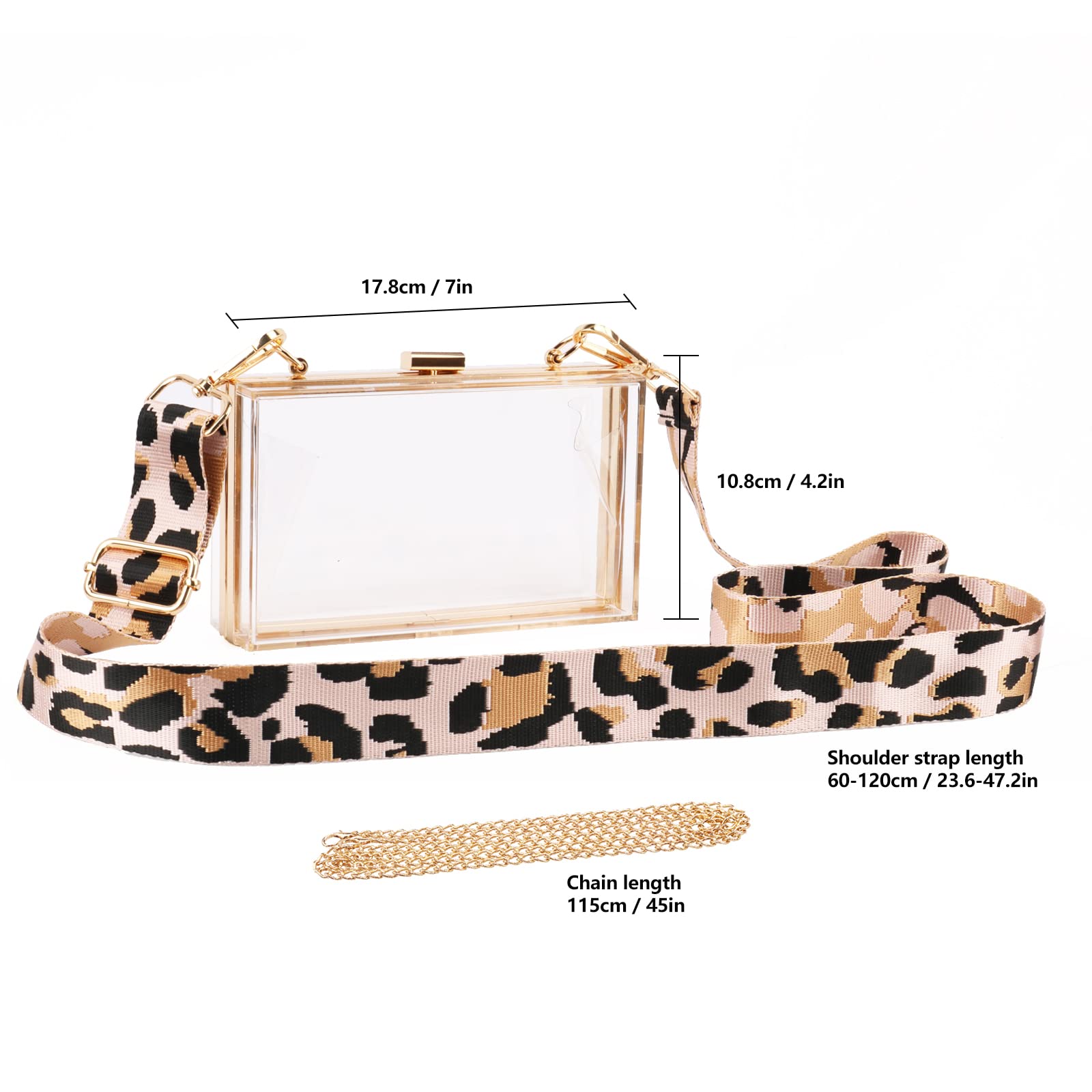 WEDDINGHELPER Women Clear Purse, Shoulder Handbag Stadium Approved, for Sports Concert Prom Party Present