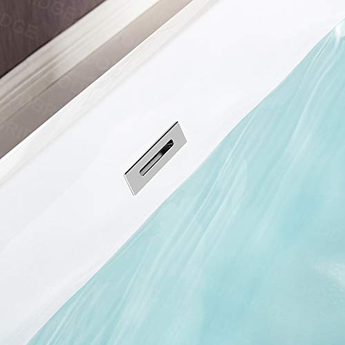 WOODBRIDGE 67" Acrylic Freestanding Bathtub Contemporary Soaking White Tub with Chrome Overflow and Drain,BTS1609 -C-Drain &O