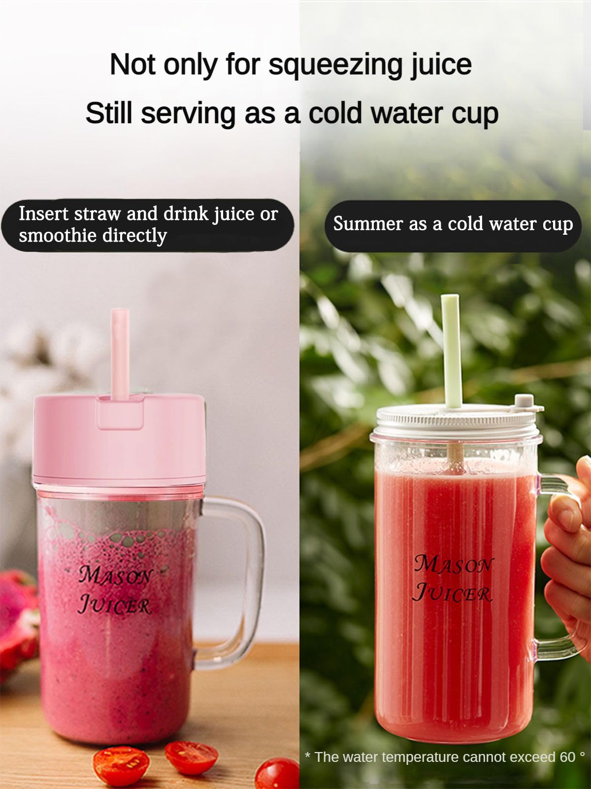 Portable Blender, sotfkd Personal Size Blender for Shakes and Smoothies with 10 Blades, 16 Oz Mini Blender Cup with USB Rechargeable & Handle & Free Straw for, Home, Kitchen, Office, Travel(green)