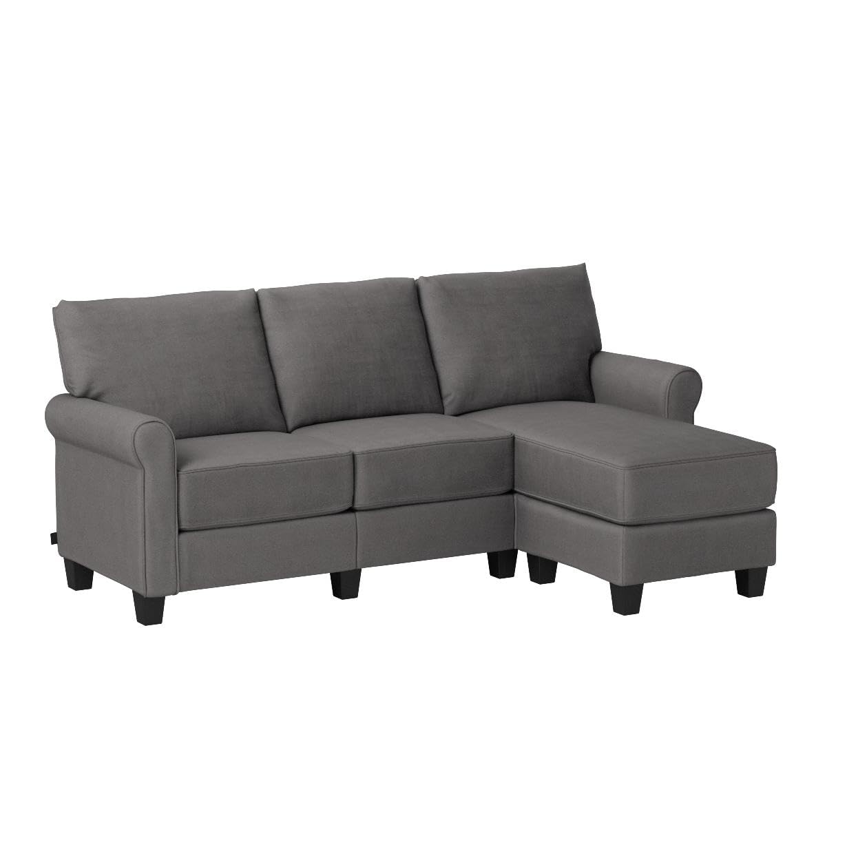 Nolany Reversible Sectional Sofa Couch L Shape Sofa Couch Convertible Sectional Couch for Small Apartment (Dusty Grey)
