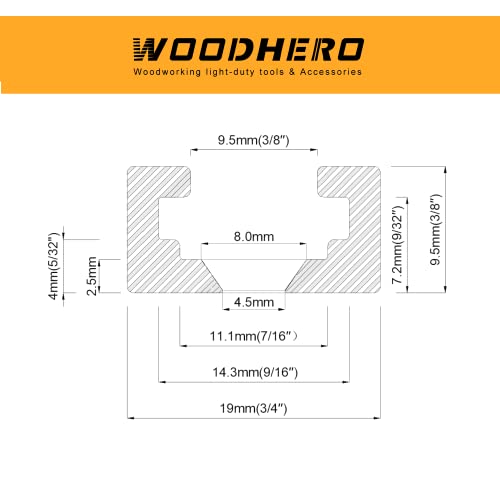 WOODHERO 48'' Blue T-Tracks for Woodworking - Ideal Gifts for Woodworkers Men Unique | 4 PCS Predrilled Universal T Track, Fine Sandblast Anodized, Sturdy and Durable, Comes with Flat Head Wood Screws