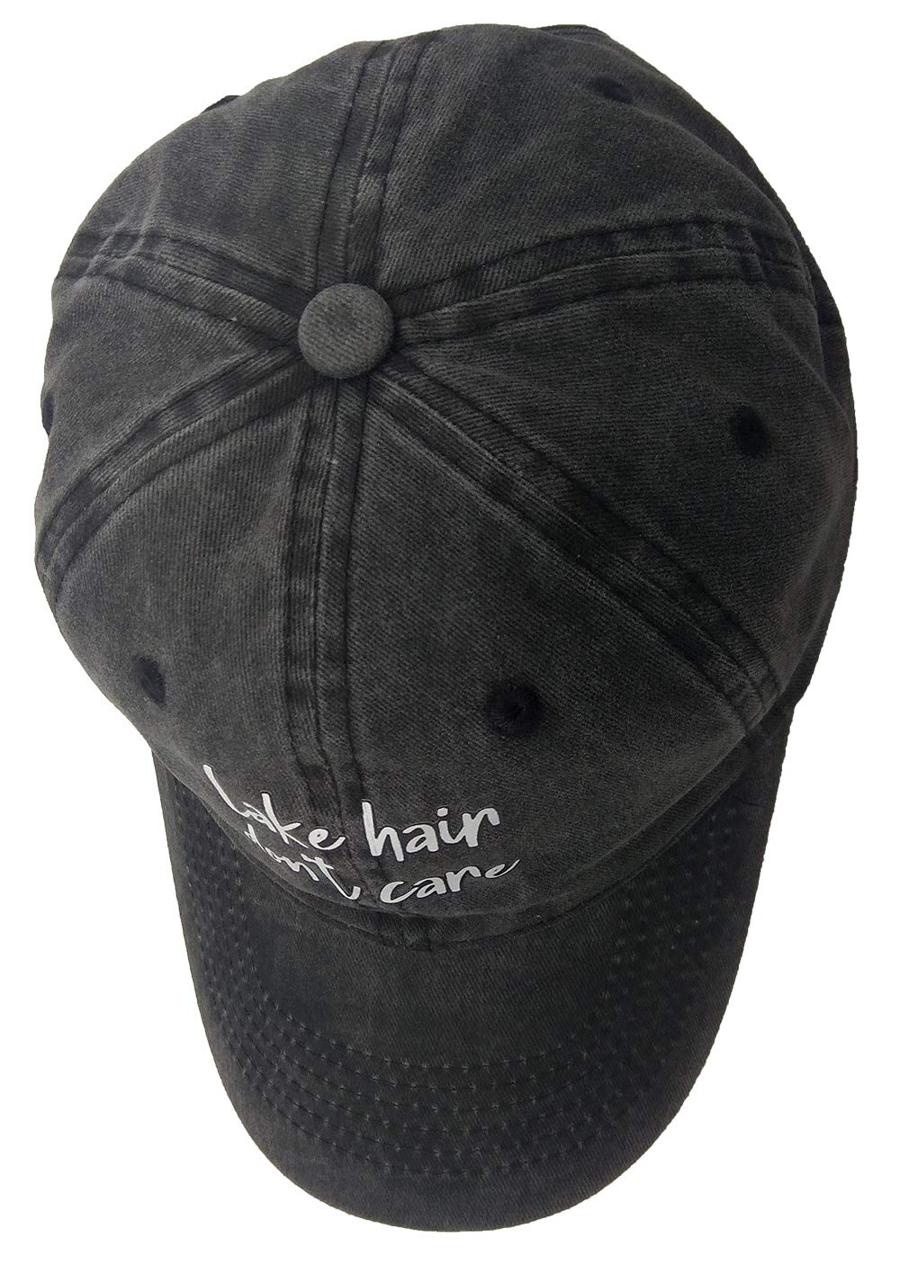 OASCUVER Lake Hair Don't Care Hat, Distressed Cotton Adjustable Lake Life Baseball Cap for Men Women