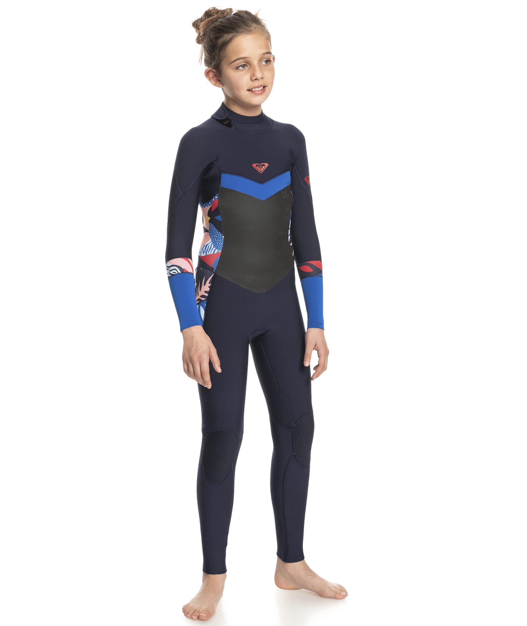 Roxy Girls 3/2 Syncro Girl Back Zip GBS Wetsuit - Black/Pale Coral/Butter | 14G