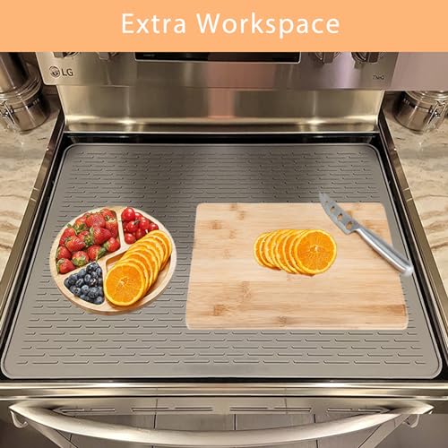 Silicone Stove Top Cover for Electric Stove, 28"x20" Extra Large Silicone Dish Drying Mat,Glass Stove Top Protector for Ceramics,Multipurpose Mat