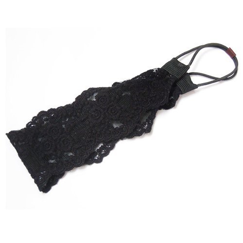 UKD pulabo Women Fashion Fabric Lace Wide Stretch Headband Headwrap Black Beautiful, White
