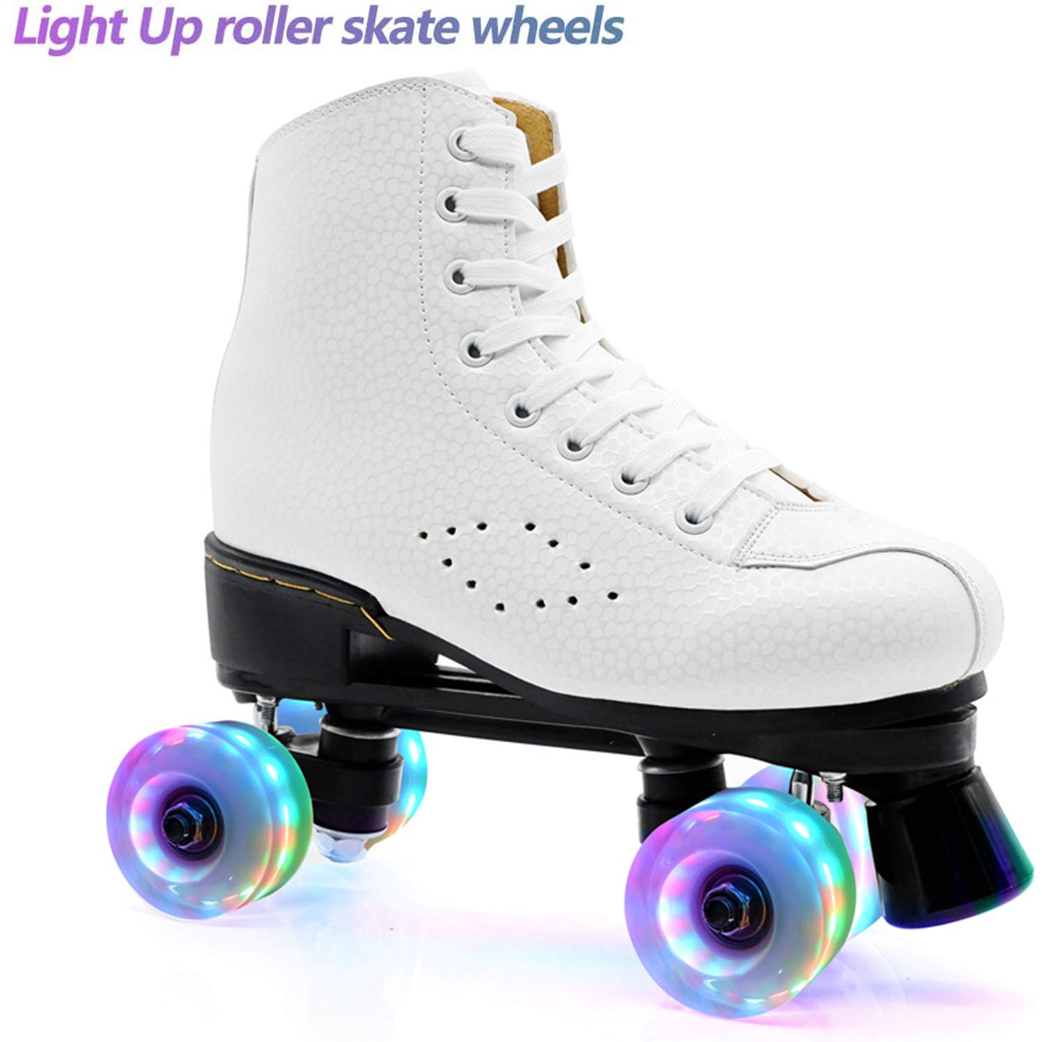 Roller Skate Wheels Outdoor Light Up LED Quad Rainbow Rollerskate Parts Tool Wheels,4 Pack 32mmX58mm/8 Pack 608 Bearing /4 Pack Core