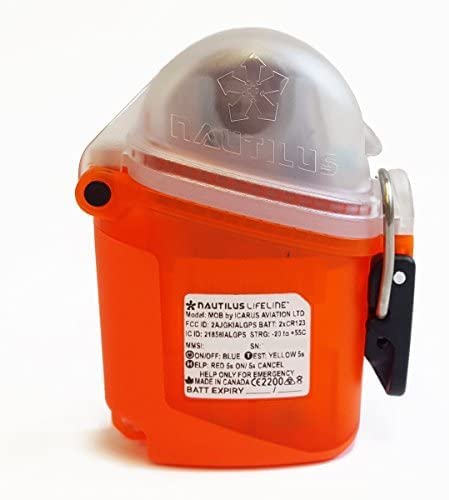 Nautilus LifeLine Marine GPS and Silicone Pouch w/ free Coil Lanyard (Orange)