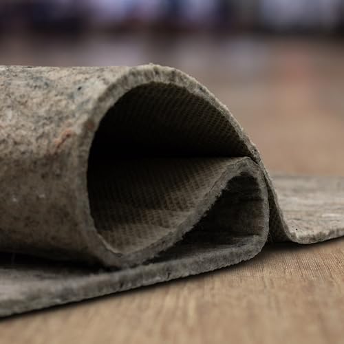 Mohawk Home 6' x 9' Non Slip Rug Pad Gripper 1/4 Thick Dual Surface Felt + Rubber Gripper - Safe for All Floors, Synthetic Fiber, Brown