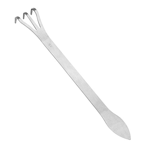 ViaGasaFamido 3-Prong Gardening Rake, Stainless Steel Bonsai Root Rake Gardening Cultivator Soil Farming Tools with Ergonomic Handle