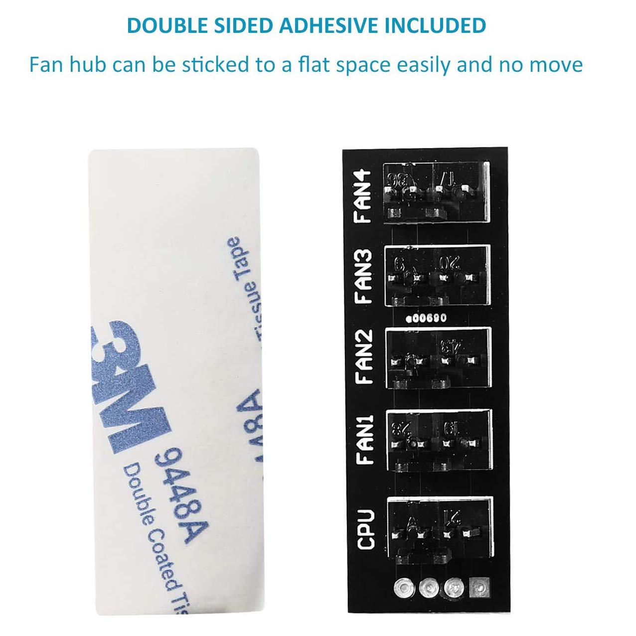 PWM Fan Hub PC 5 Way Splitter Sleeved PWM Fan Splitter Hub Adapter Cable for 12V Desktop Computer Cooler Case Fans 4-Pin & 3-Pin 14 inches