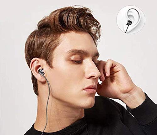 Noise Isolating in-Ear Wired Earphones Earbuds Headphones with Microphone Volume Control for 3.5mm Audio Jack Android Phones HP Dell Surface LG Toshiba laptops Tablet Chromebook (Black)