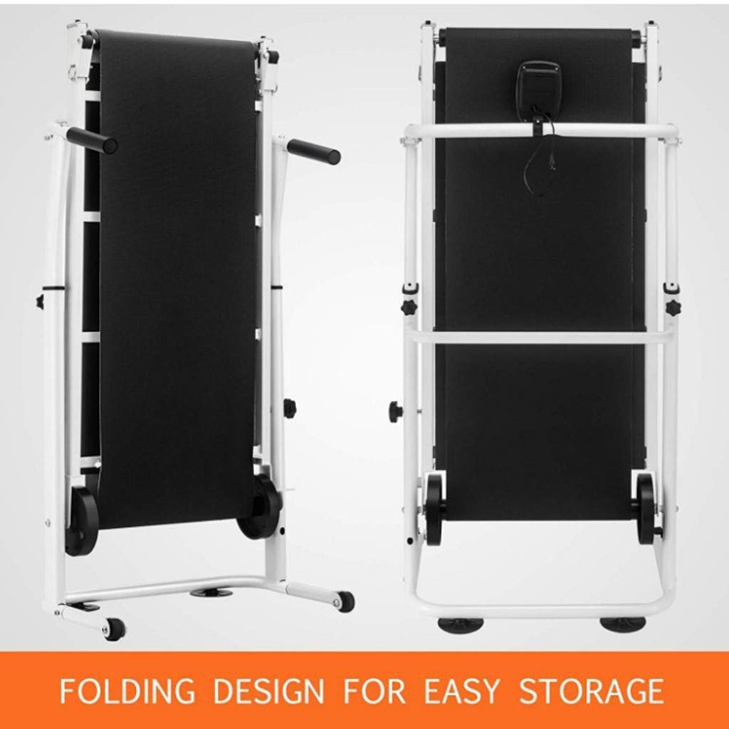 OKBOP Folding Manual Treadmills for Home, Portable Foldable Compact Under Desk Mini Running Machine with Incline and LED Display for Small Space Walking Exercise Fitness (Black)
