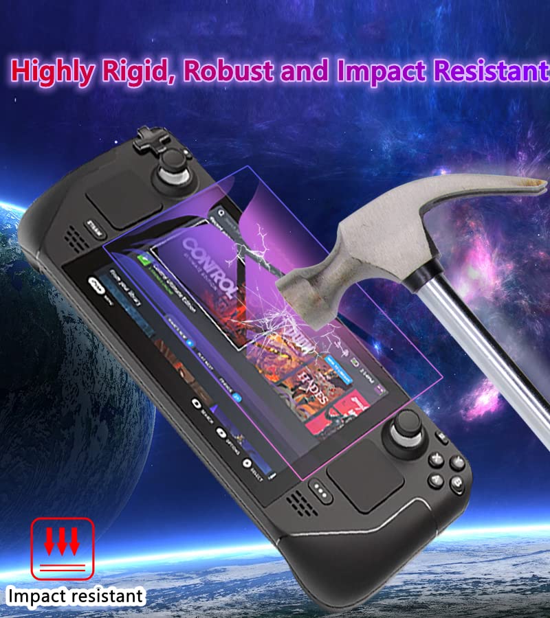 Silicone Case for Steam Deck, Megadream Anti-Slip Shock Proof Protective Cover Anti-Drop Gaming Accessories for Steam Deck Game Console with HD Screen Protector