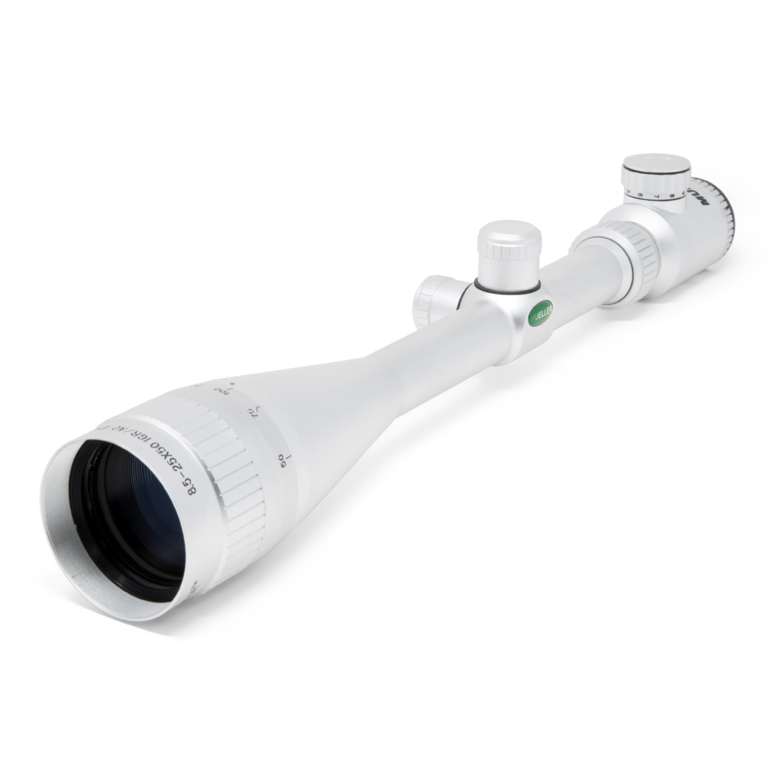 Mueller Optics 8.5-25Ă50 AO Long Range Target Scope (Silver)