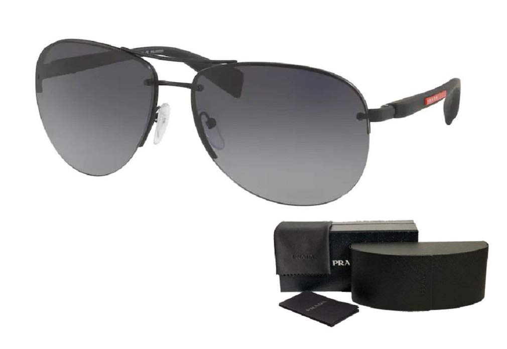 Prada PS56MS 5AV3M1 62M Gunmetal/Grey Gradient Aviator Sunglasses For Men For Women+ BUNDLE with Designer iWear Eyewear Kit
