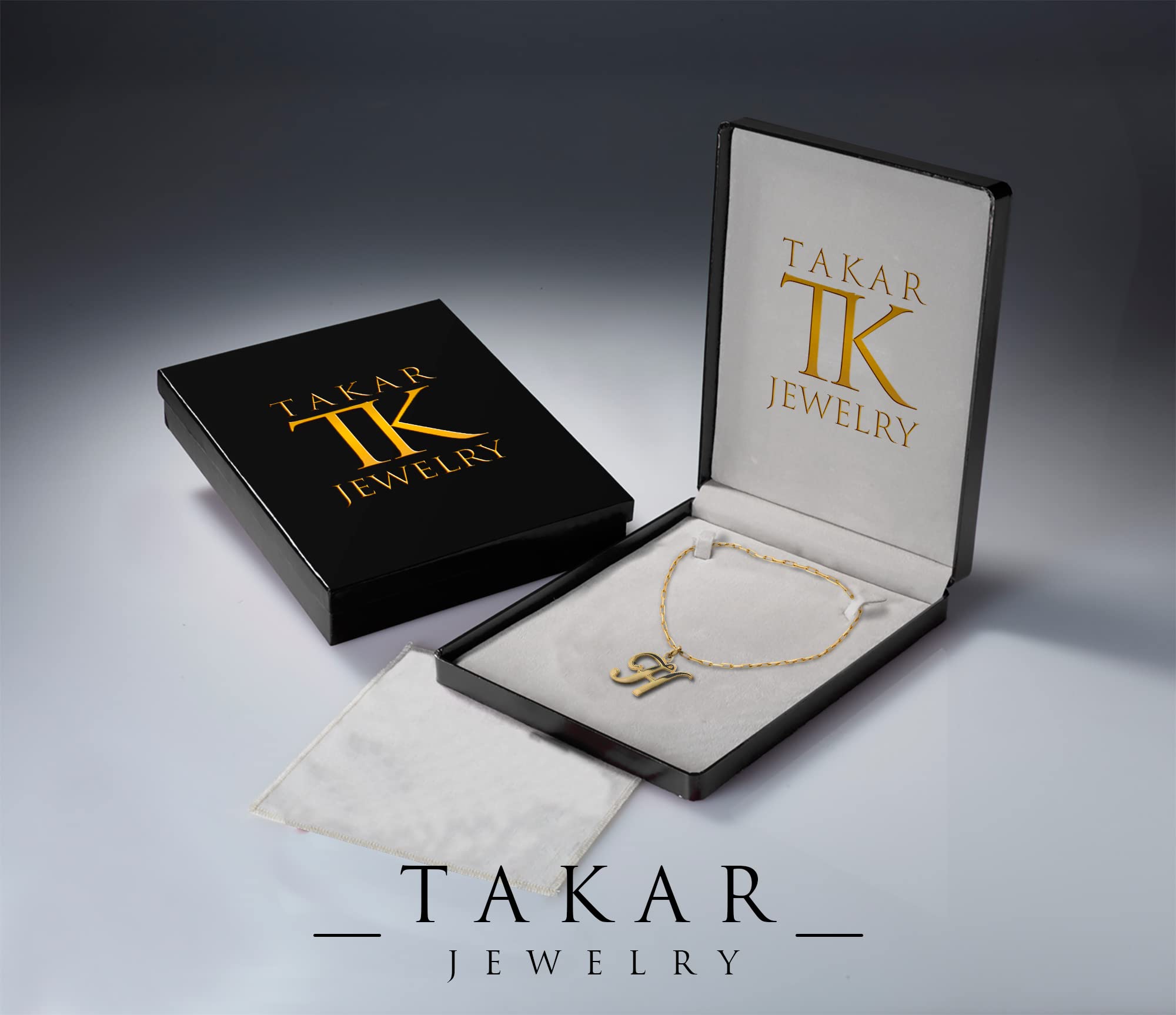 Solid 10k Yellow Gold Personalized Cursive-Style "H" Initial Pendant Necklace, 18"