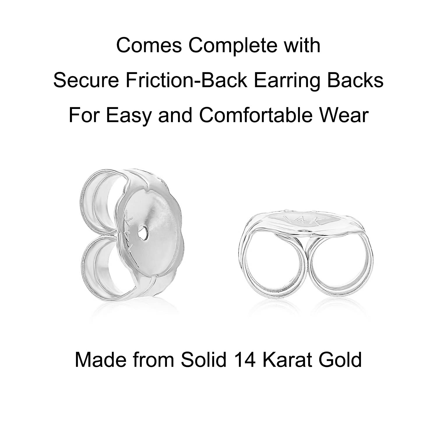 Solid 14k Gold Mini Lotus Cubic Zirconia Studs, Trefoil Trinity Triple Cluster Minimalist Earrings (White Gold)