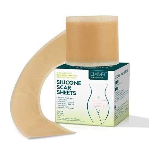Silicone Scar Sheets (1.6β x 120β Roll-3M), Silicone Scar Tape Roll, Scar Silicone Strips, Reusable, Professional Scar Removal Sheets for C-Section, Surgery, Burn, Keloid, Acne et