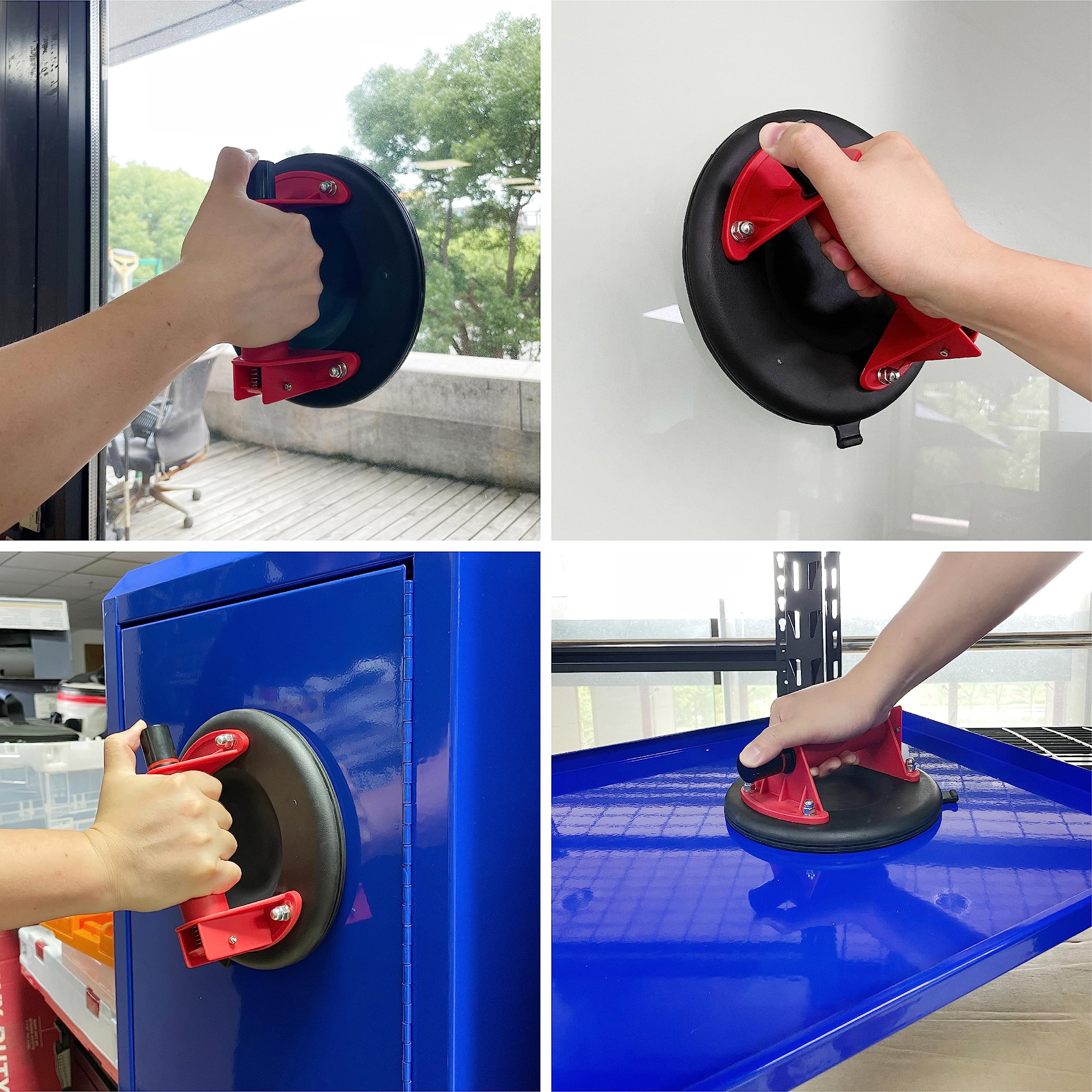 Olympia Tools 8" Glass Suction Cups for Granite & Glass Lifting, Vacuum Suction Glass Lifter with Handle, 286lbs Load Capacity W/Free Case