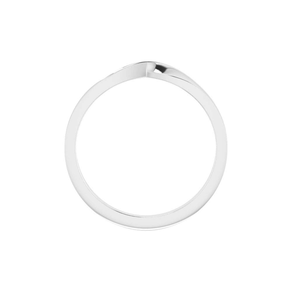 Solid 14k White Gold Twisted Stackable Wedding Anniversary Ring Band (Width = 3.1mm) - Size 6