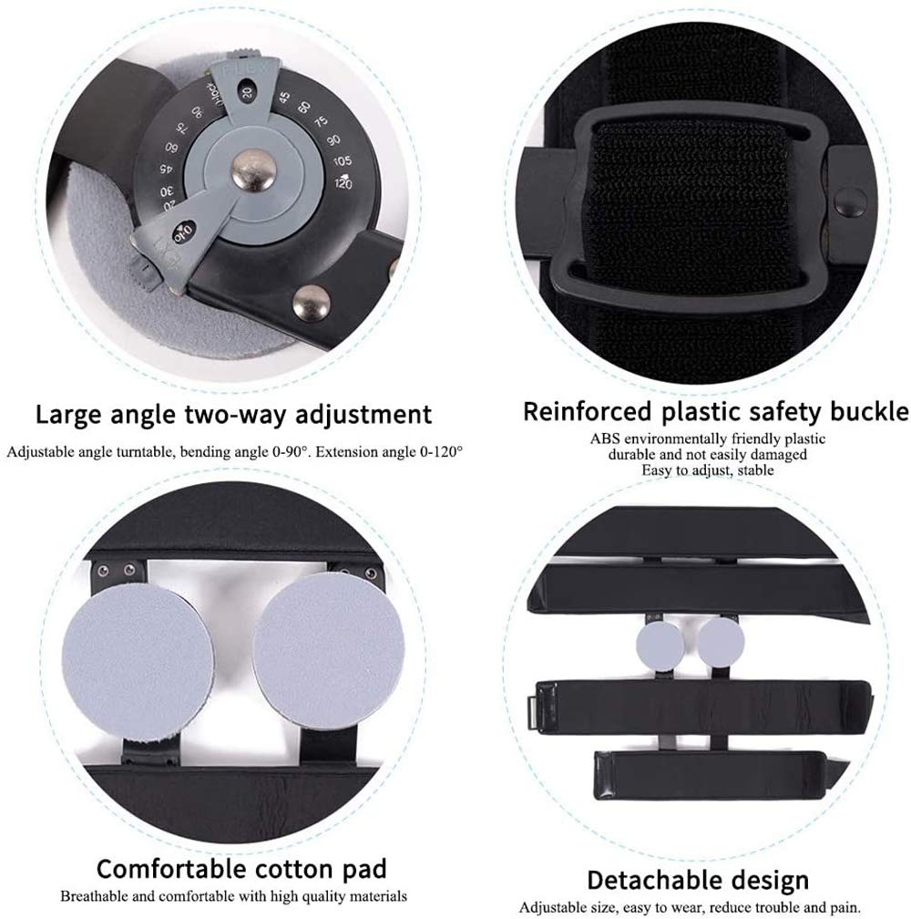 PHASFBJ Knee Joint Fixation, Adjustable Hinged Knee Joint Brace Knee Orthosis Support Knee Joint Stabilizer For Arthritis Joint Pain Meniscus Tear Knee Injury Recovery Fracture Splint,Right,M