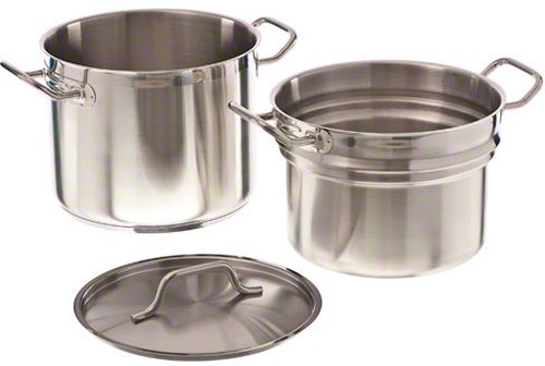 Update International 16 Qt Induction Ready Stainless Steel Double Boiler w/Cover
