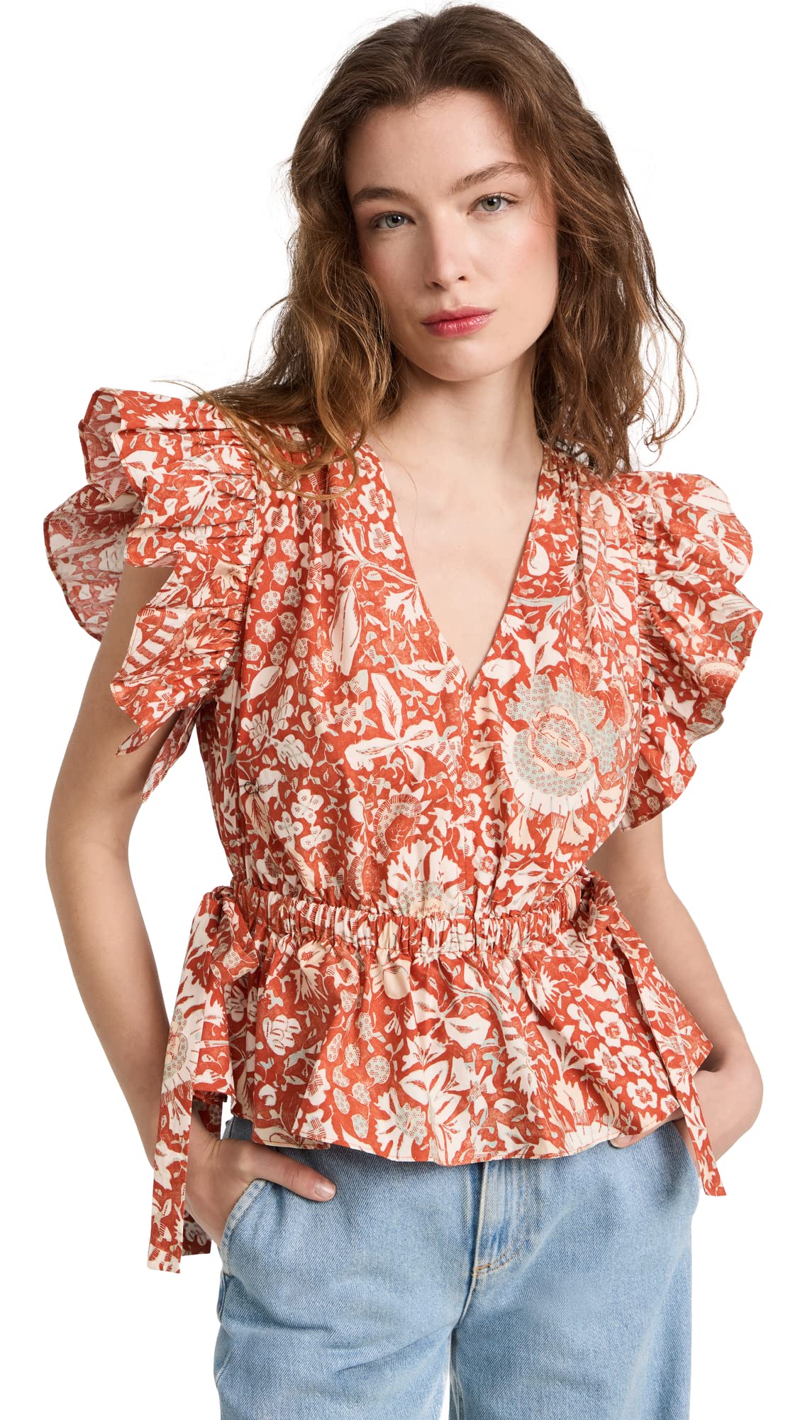 Ulla Johnson Women's Iyla Top, Orange Blossom, 4