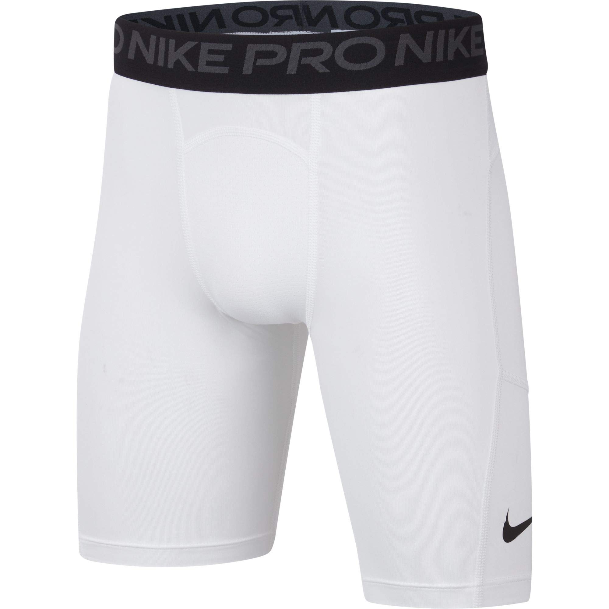 Nike Kids Boy's Pro Shorts (Little Kids/Big Kids) White/Black LG (14-16 Big Kids)