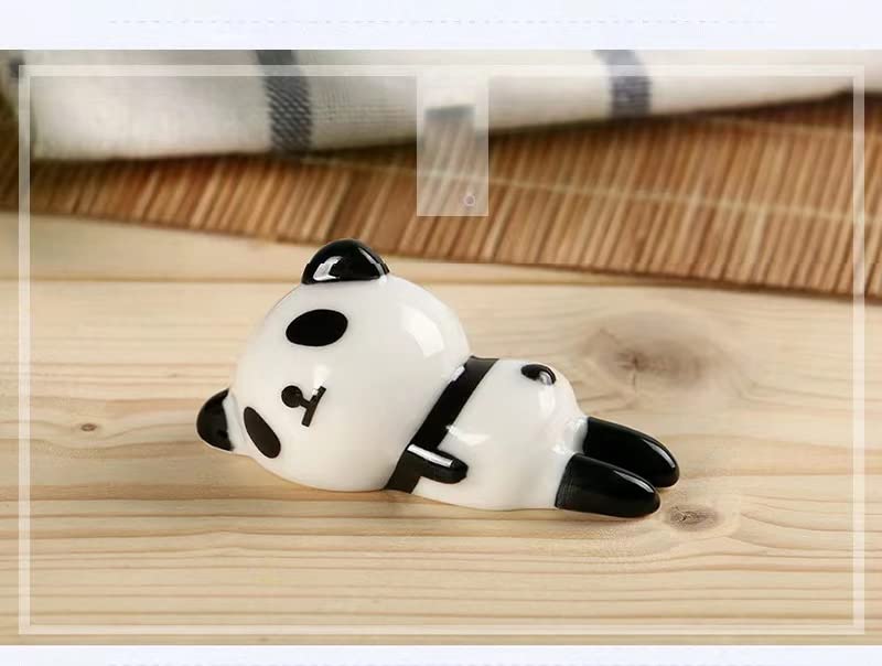 STJDM APULM Panda Chop Stick Rest 5 Different Shapes Ceramic Giant Panda Home Decoration Suitable for giving gifts to relatives and friends
