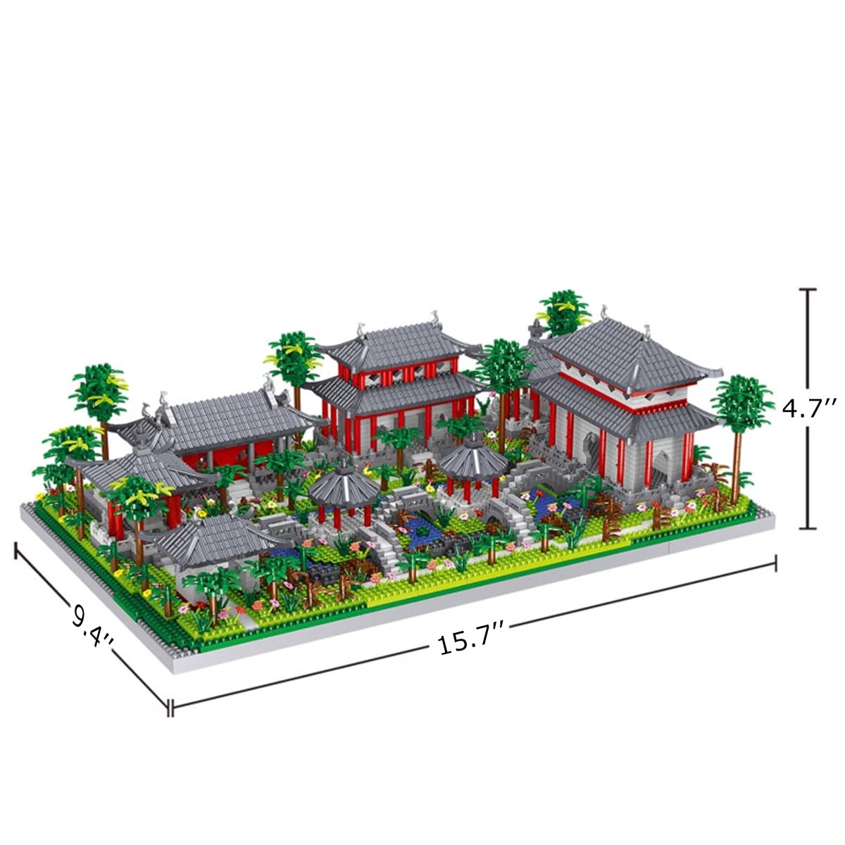 YiChange Micro Mini Building Blocks Sets, The Classical Gardens of Suzhou Chinese Architecture Toys Gift for Kid and Adult (Backyard (4,174 PCS))