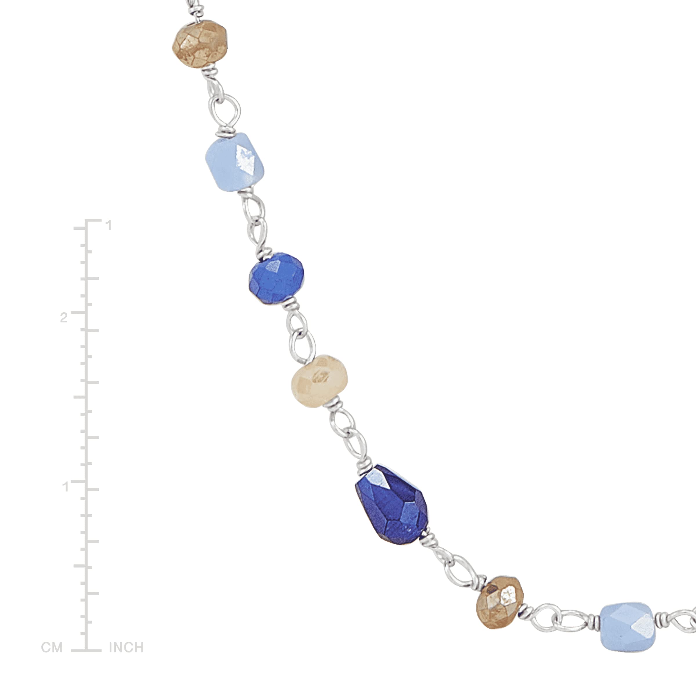Silpada 'Blue Skies' Glass Bead Necklace in Sterling Silver, 16" + 2"