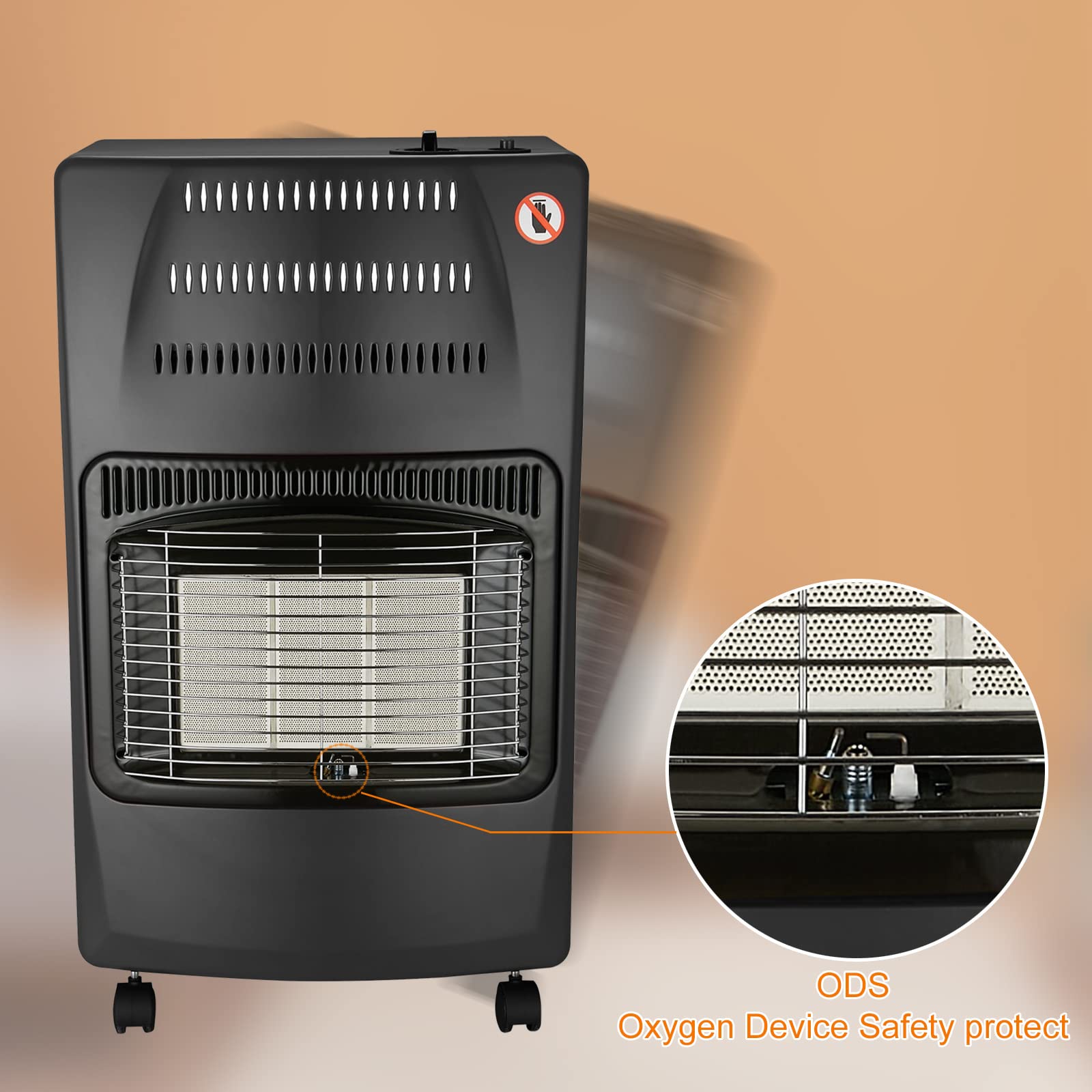 Vivicreate Patio Heater, Gas Heater, Propane Gas Heater, Outdoor Heater, Garage Heater, Work Heater (Black)