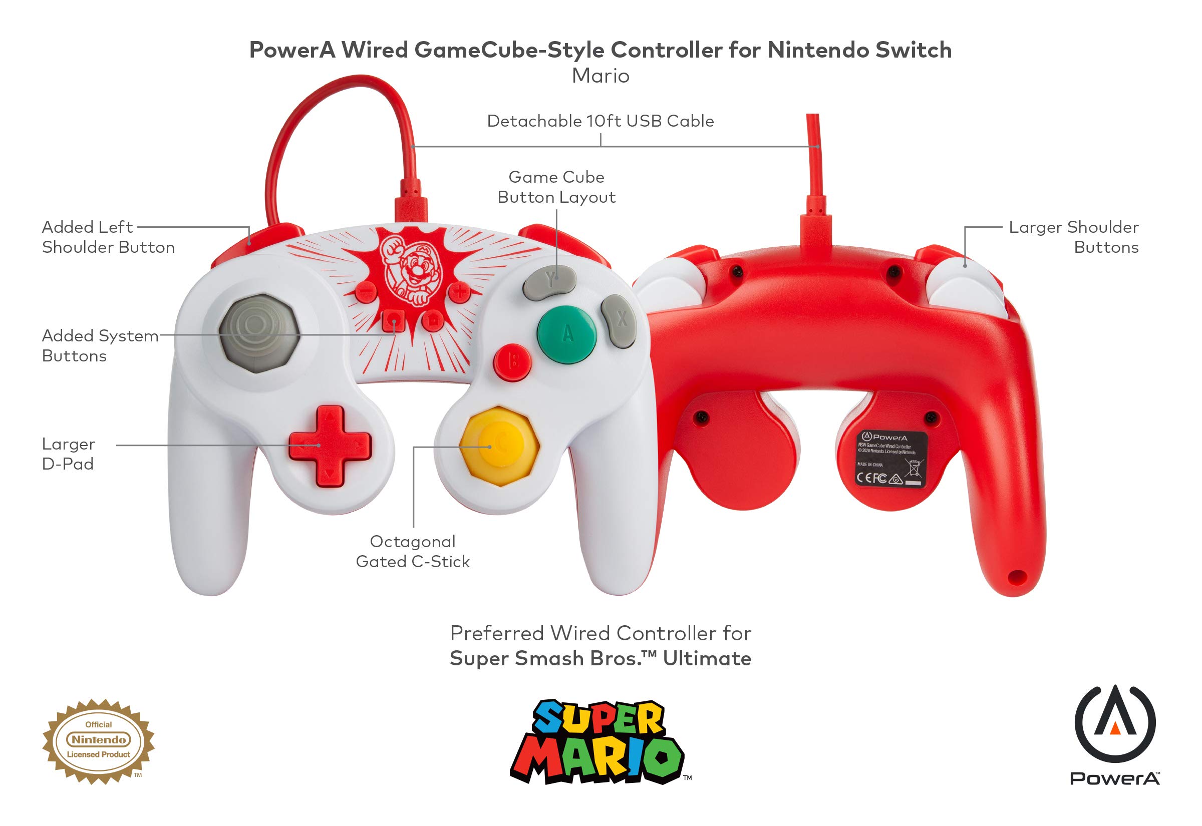 PowerA Pokemon Wireless GameCube Style Controller for Nintendo Switch - Pikachu