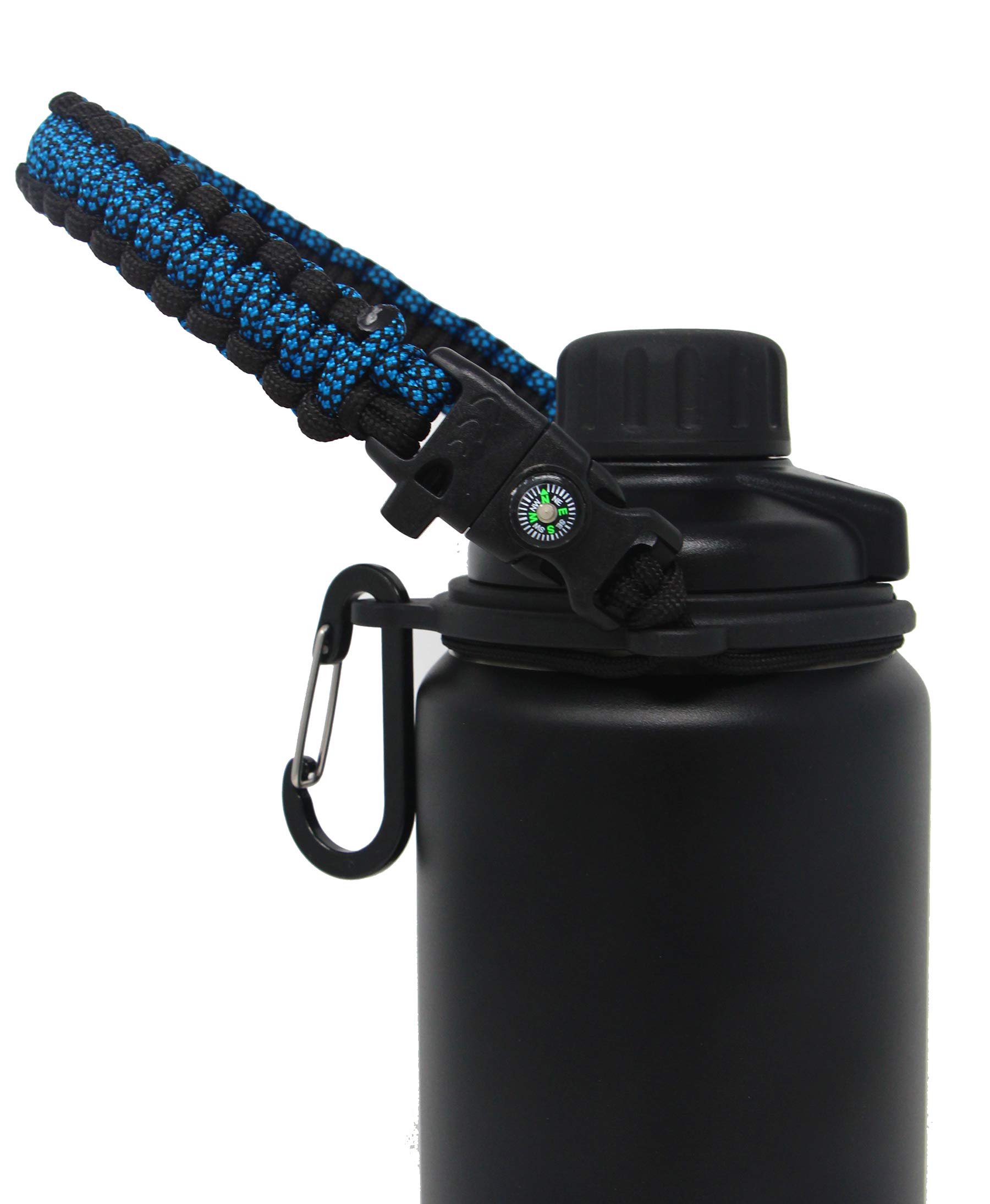 One MissionX Paracord Handle Compatible with Yeti Rambler 36oz 26oz 18oz 12oz 46oz Water Bottles, Durable Carrier Strap - Holder(Diamond Teal/Comp+Starter)