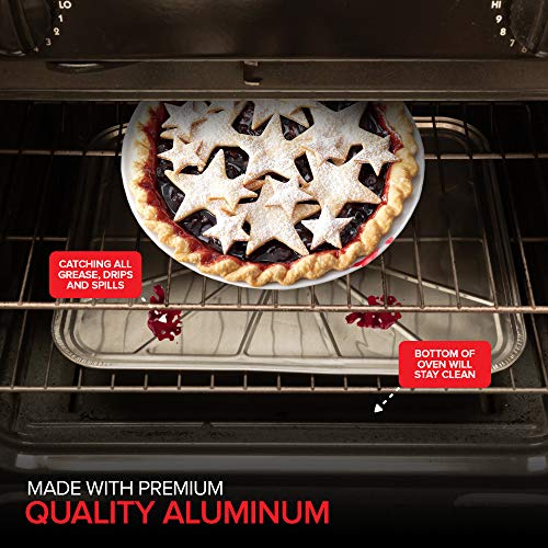 Stock Your Home Disposable Foil Oven Liners (10 Pack) Aluminum Foil Oven Liners for Bottom of Electric Oven & Gas Oven, Reusable Oven Drip Pan Tray for Cooking and Baking, Disposable Baking Mats