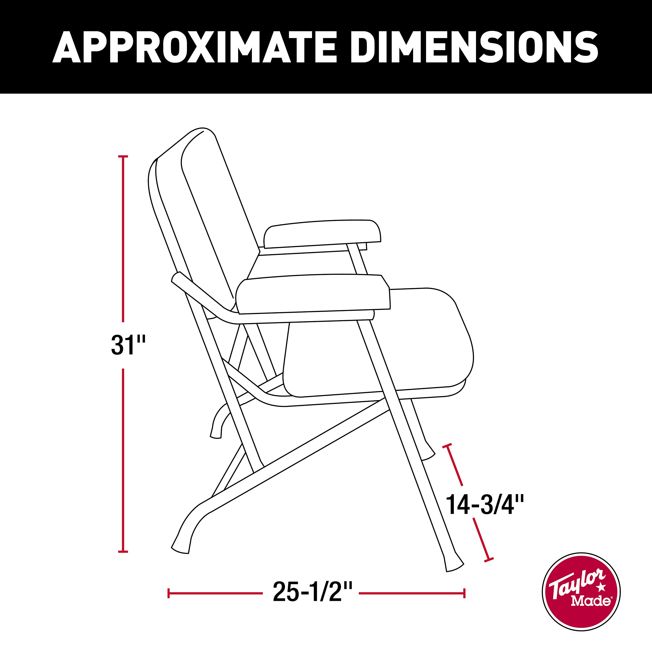 TAYLOR MADE PRODUCTS Taylor Made Folding Boat Deck Chair-Water-Resistant Vinyl Cushion Seat, Lightweight Aluminum Frame, White, Grey