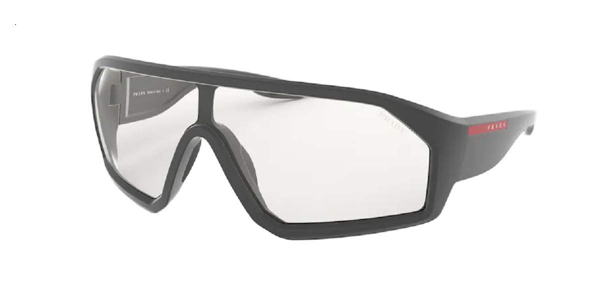 Prada PS03VS UFK09H 36MM Grey Rubber/Clear Shield Sunglasses for Men + BUNDLE with Designer iWear Eyewear Kit