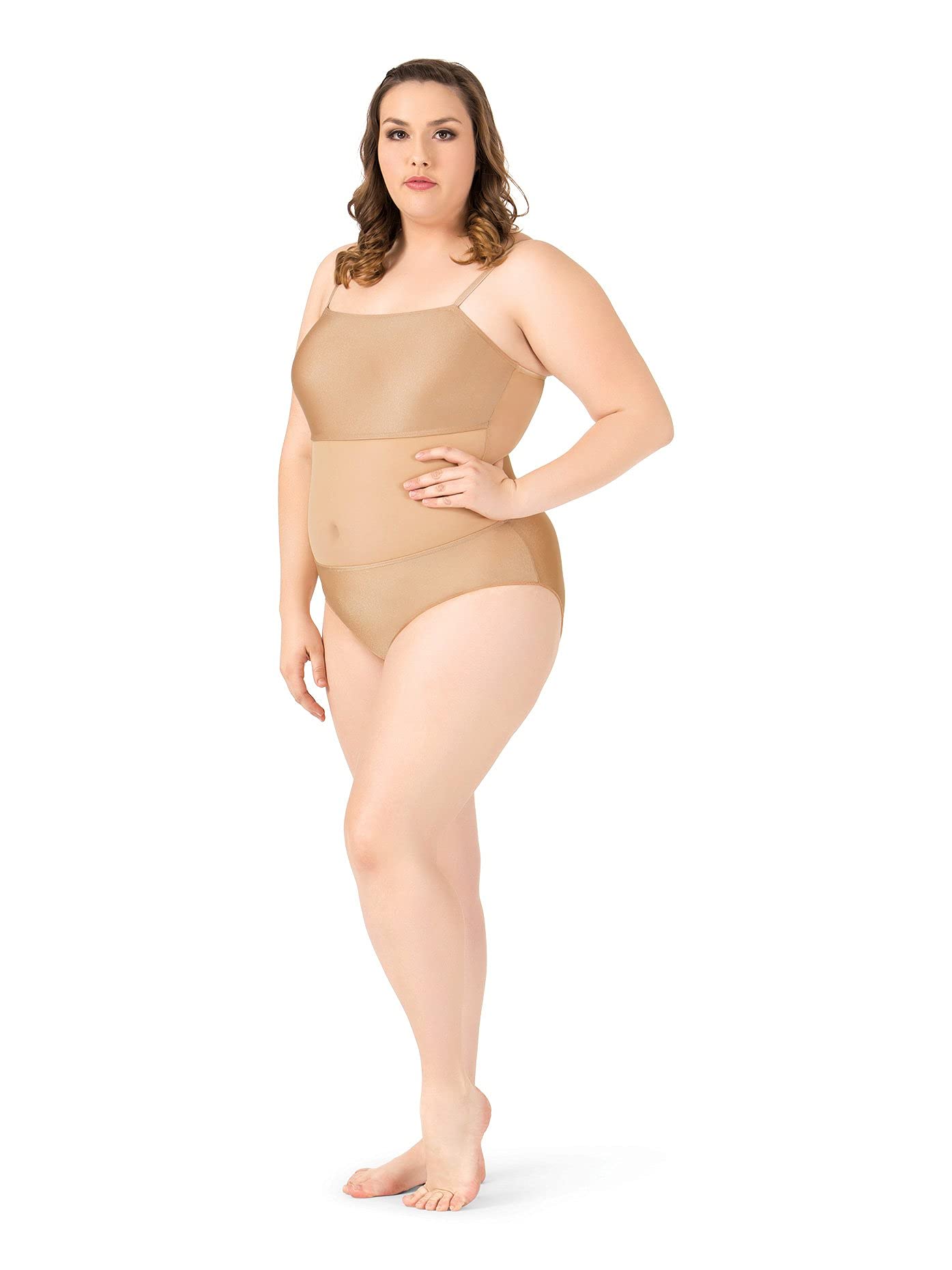 Natalie Dancewear Adult Plus Size Undercover Camisole Undergarment Leotard N237WNUD2X Caramel 2X
