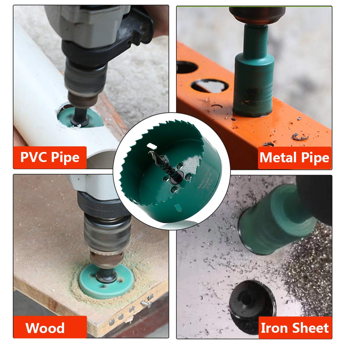 Qjaiune 90mm/3.5" Hole Saw BI-Metal Heavy Duty Hole Cutter for Wood Cornhole Boards, Wood, Plastic, Drywall and Metal Sheet