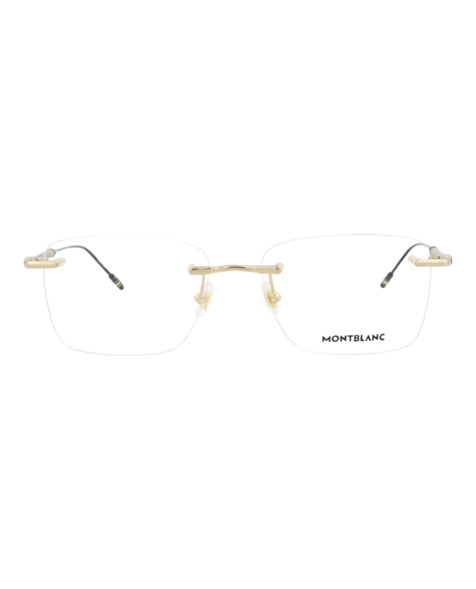 MONTBLANC Square/Rectangle Optical Frames Gold Gold Transparent Luxury Eyewear Made In Japan Metal Frame Designer Fashion for Everyday Luxury