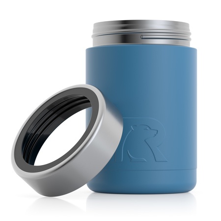 RTIC Can Cooler Insulated, Beer, Beverage, Soda Can Cooler with Lid, Stainless Steel Metal, Double Wall Insulation Coozie for Cans, Sweat Proof, 12oz, Slate Blue