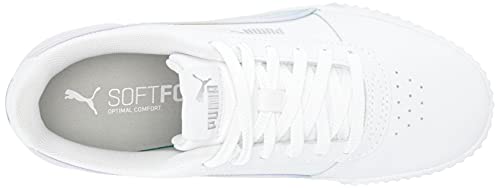 PUMA Carina Sneaker White Silver, 6 US Unisex Big Kid