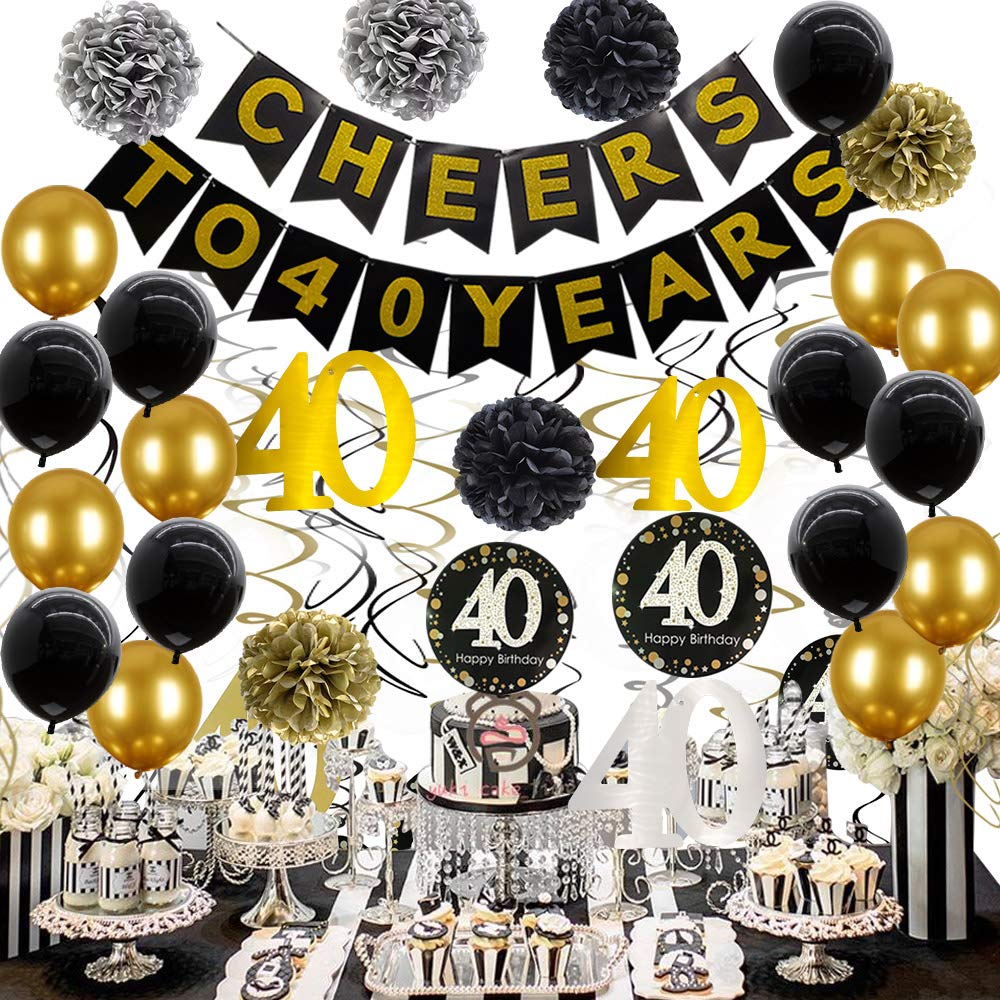 NORTHERN BROTHERS 40th Birthday Decorations Men 40th Birthday Party Decorations Cheers to 40 Years
