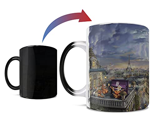 Morphing Mugs Disney – The Aristocats – Love Under the Moon – Thomas Kinkade Studios - One 11 oz Color Changing Ceramic Mug – Image Revealed When HOT Liquid Is Added!