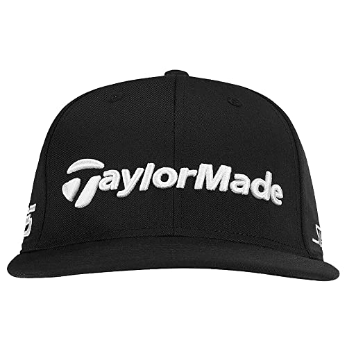 TaylorMade Golf Standard Tour Flatbill Hat, Black, Medium