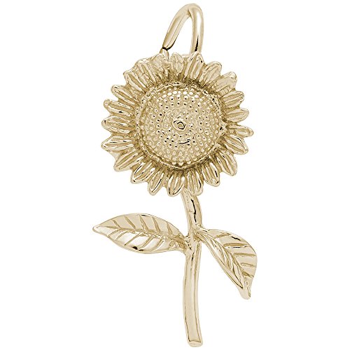 Rembrandt Charms Gold Plated Sterling Silver Sunflower Charm Pendant