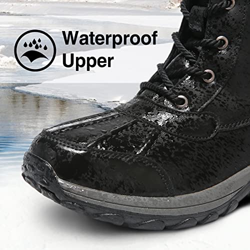 Mens Snow Duck Boots Waterproof Insulated Warm Fur Lined Winter Boots Non Slip Rubber Hiking Boots Casual Outdoor