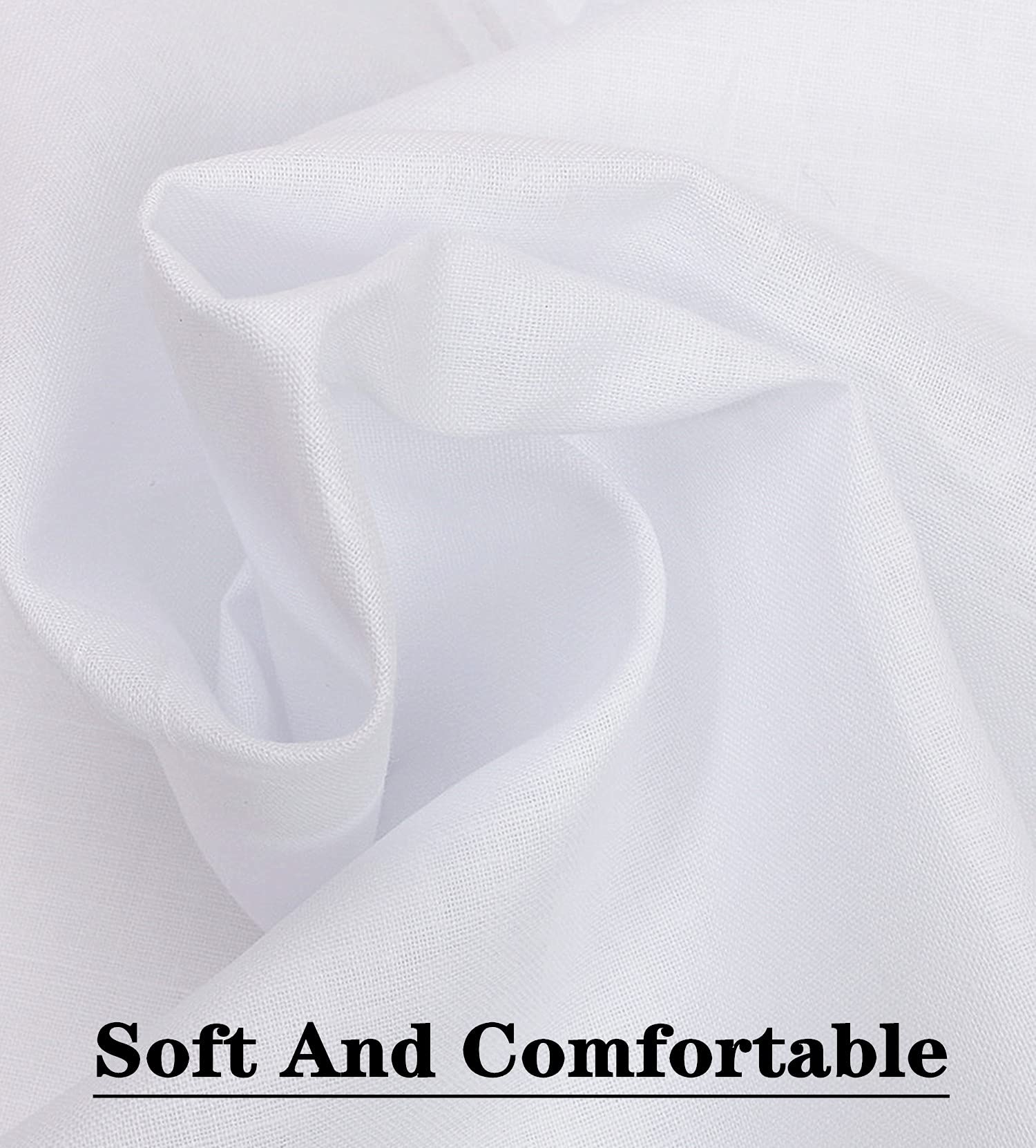Men's Handkerchiefs 100% Soft Cotton White Hankie Hankerchieves