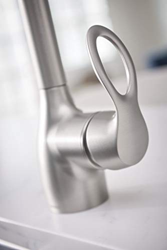 Moen CA87011SRS Single Handle Kitchen Faucet with Pullout Spray from the Kleo Collection, Spot Resist Stainless