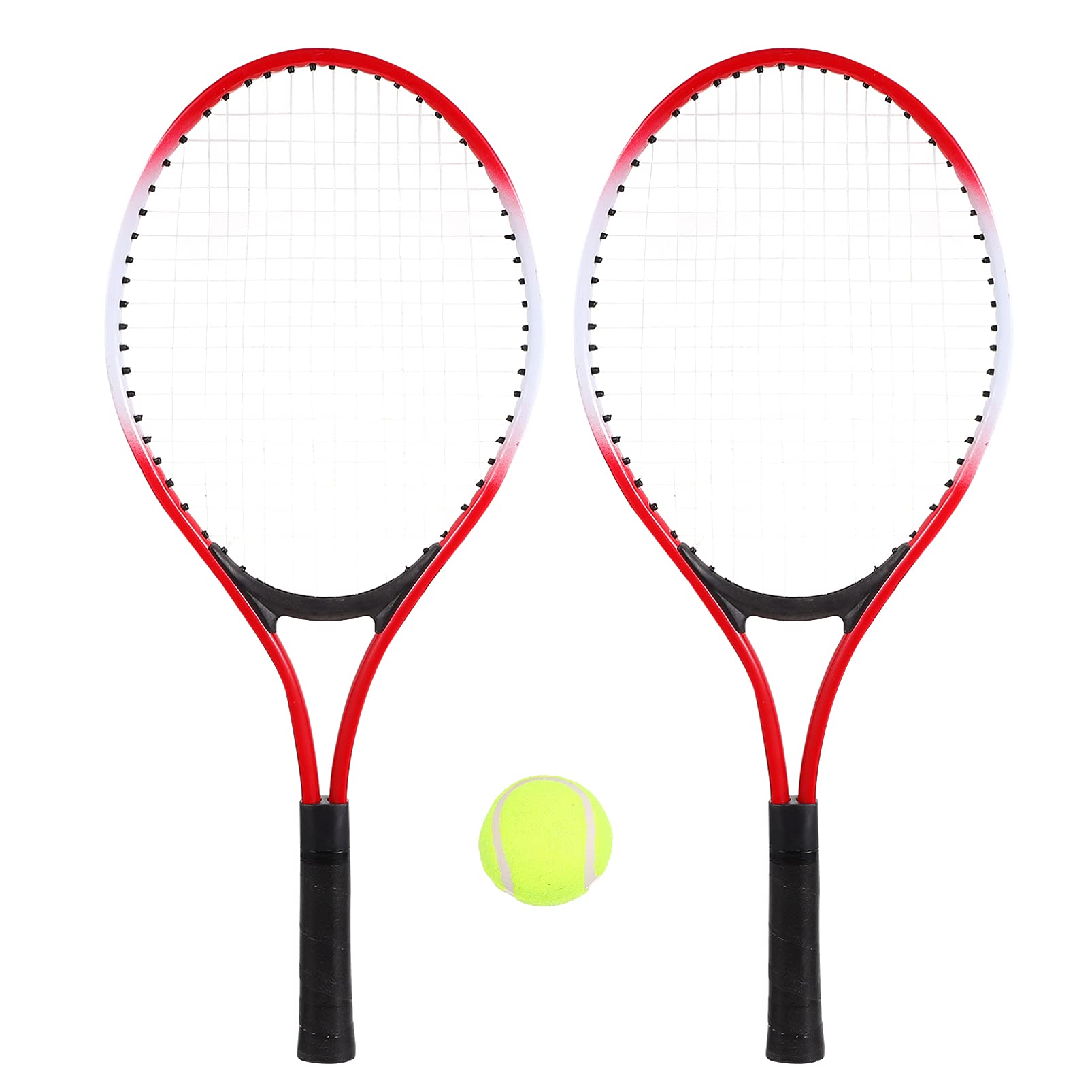 Tennis Racket Set, Quality Ferroalloy Material Tennis Racquet for Outdoor Sport (Red)
